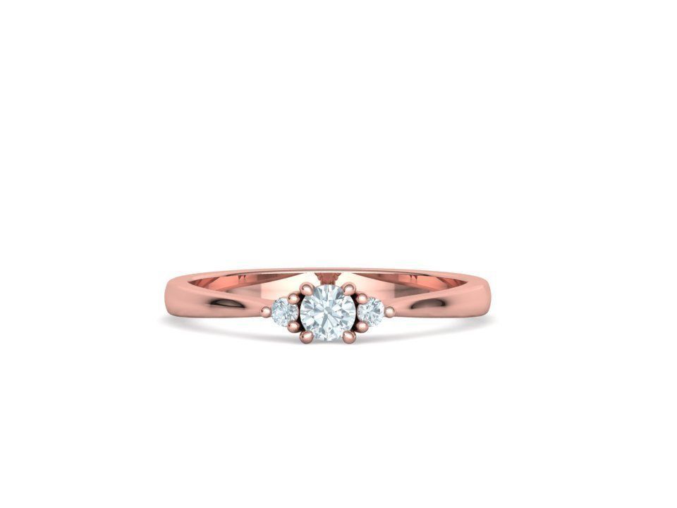 3 Stone Promise Ring with 15 pointer Diamond Promise Ring 3D model 3D ...