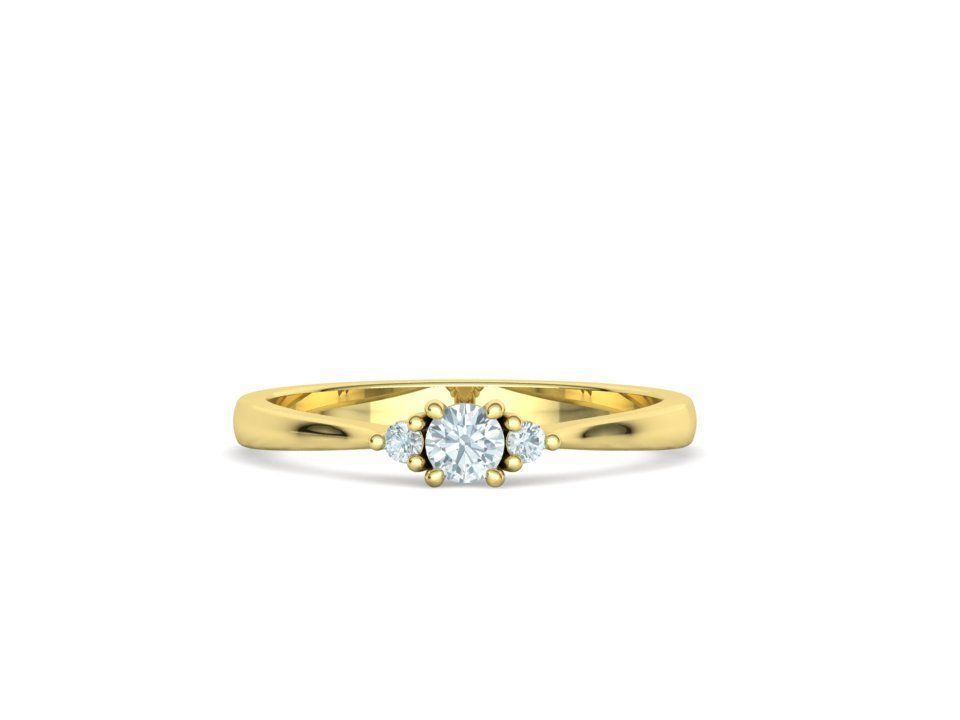 3 Stone Promise Ring with 15 pointer Diamond Promise Ring 3D model 3D ...