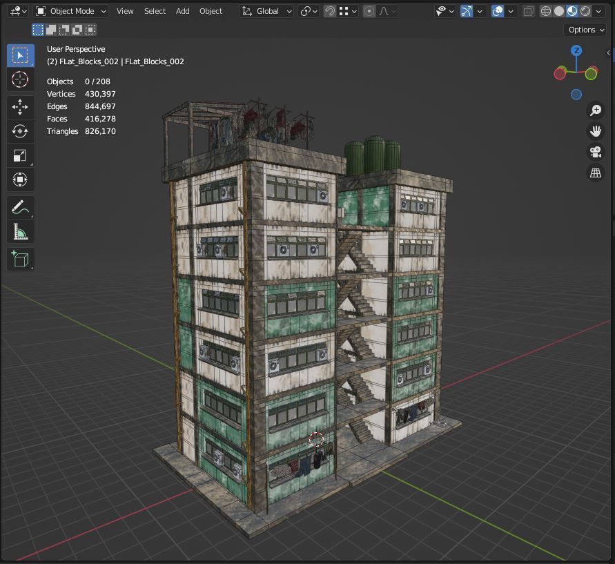 Favela Inspired Old Post Apocalyptic 3d Buildings Assets Blender 3D ...