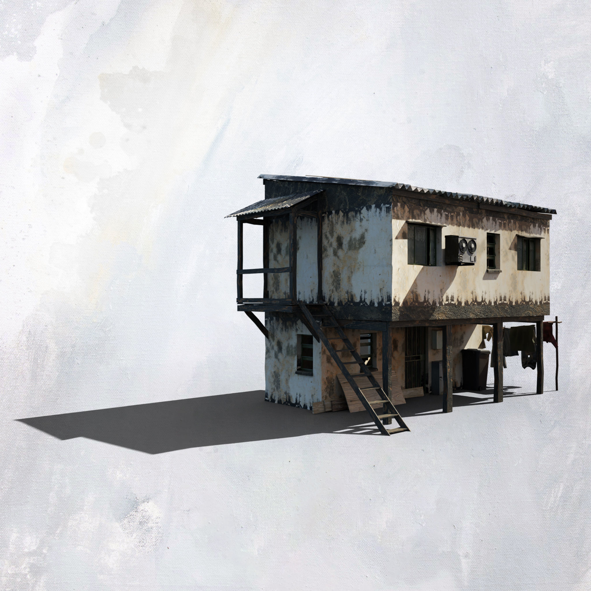 Favela Inspired Old Post Apocalyptic 3d Buildings Assets Blender 3D ...