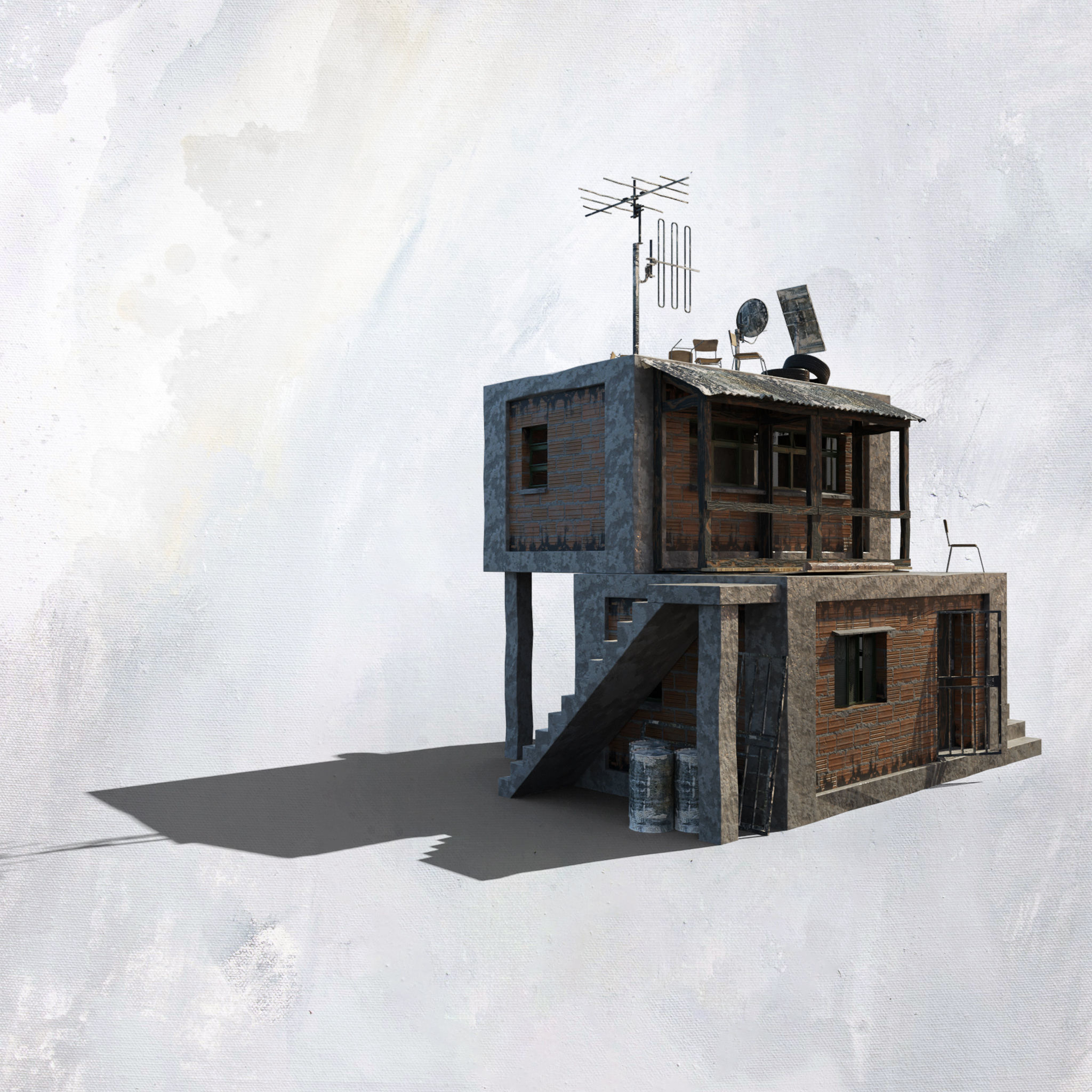 Favela Inspired Old Post Apocalyptic 3d Buildings Assets Blender 3D ...