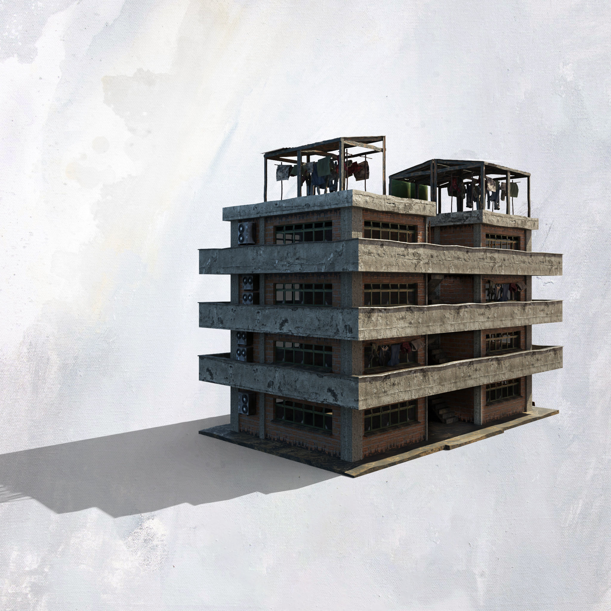 Favela Inspired Old Post Apocalyptic 3d Buildings Assets Blender 3D ...