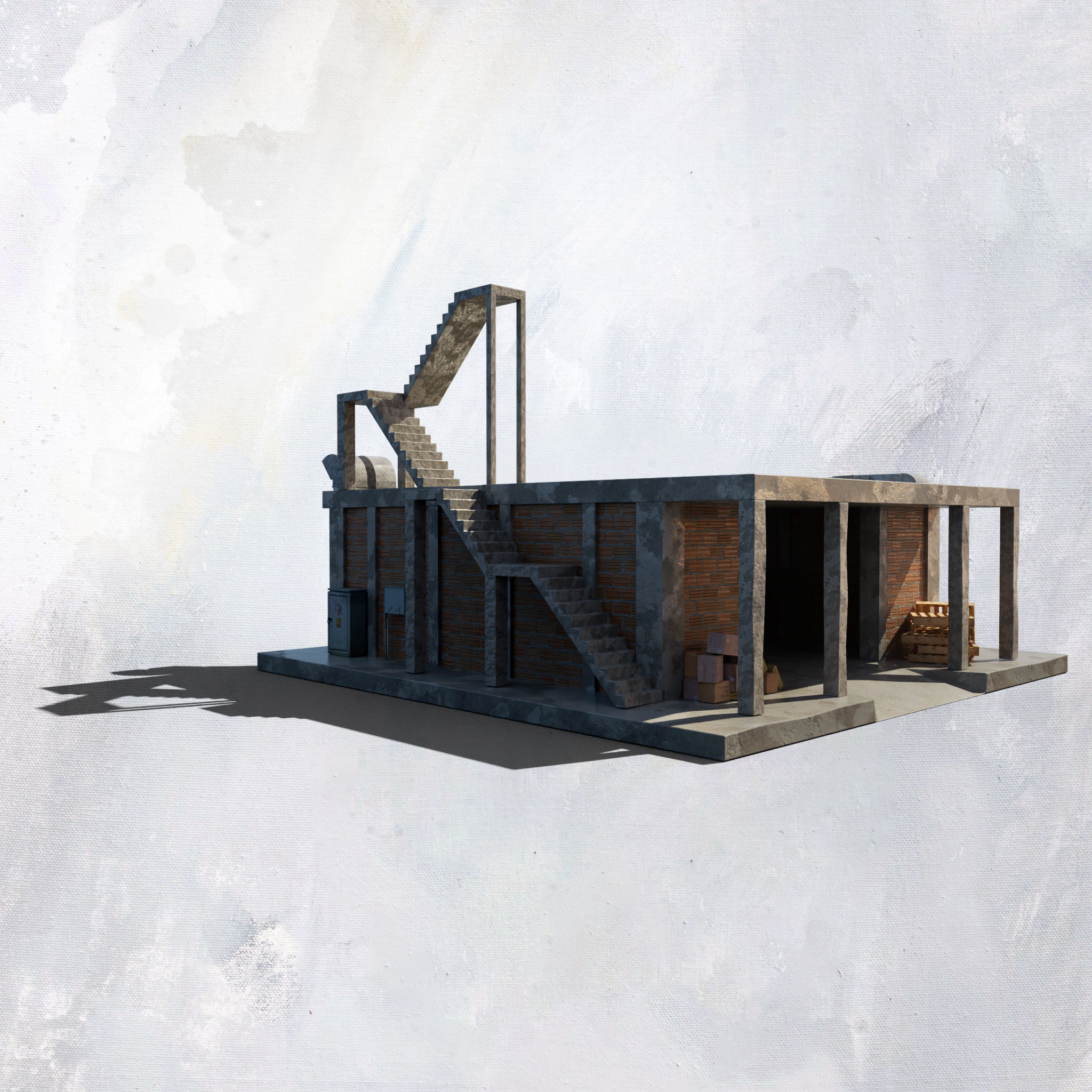 Favela Inspired Old Post Apocalyptic 3d Buildings Assets Blender 3D ...