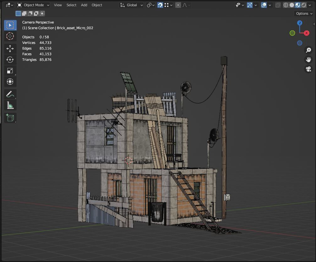 Favela Inspired Old Post Apocalyptic 3d Buildings Assets Blender 3D ...