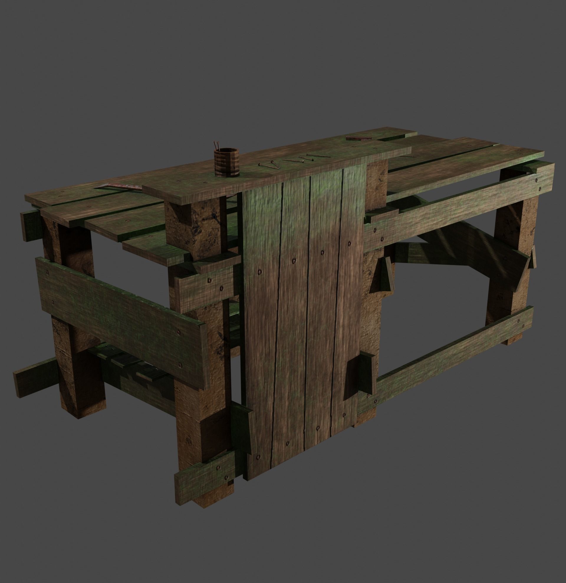 3D model Workbench PBR Low-poly game ready VR / AR / low-poly | CGTrader