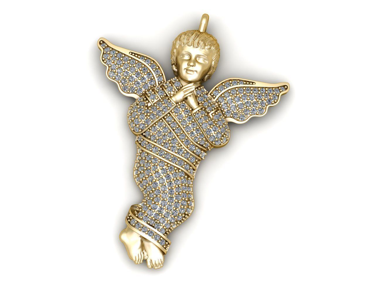 Baby Angel Wings Pendant 3D STL 3DM Wing Jewelry Diamond Luxury 3D ...