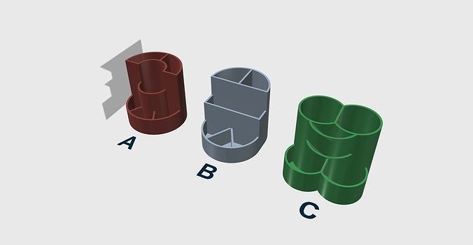 Pencil holders stands 3 models motive circle easy print 3D model 3D ...