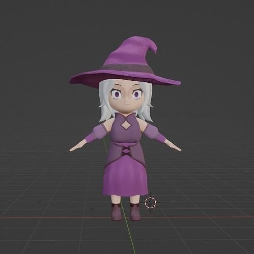 3d model witch chibi in blender 3D model 3D printable | CGTrader