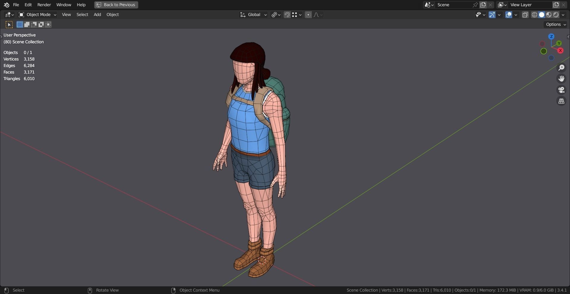 HIKER GIRL BASE MESH MODEL free VR / AR / low-poly 3D model | CGTrader