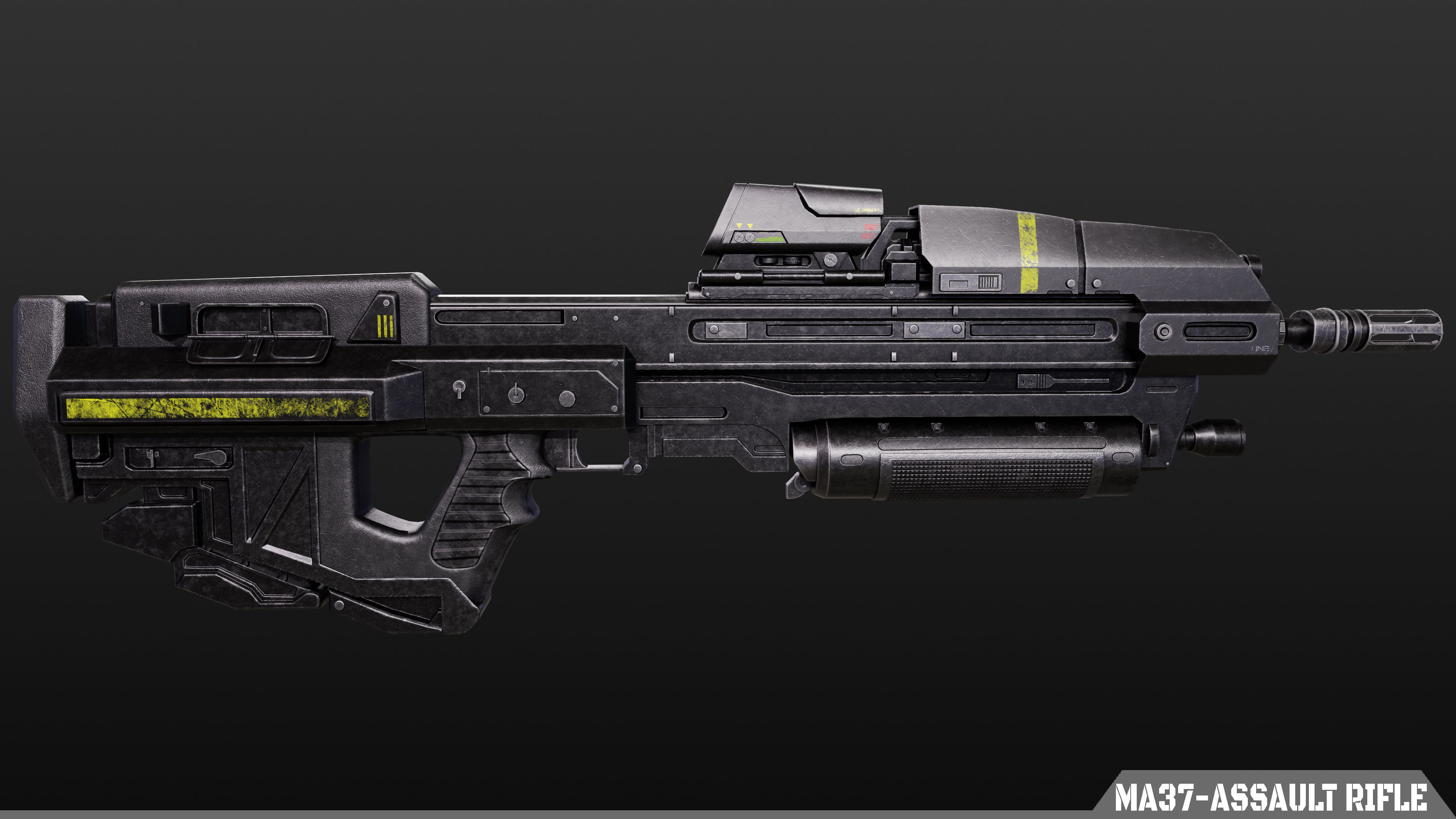 3D model MA 37 Assault Riffle Halo VR / AR / low-poly | CGTrader