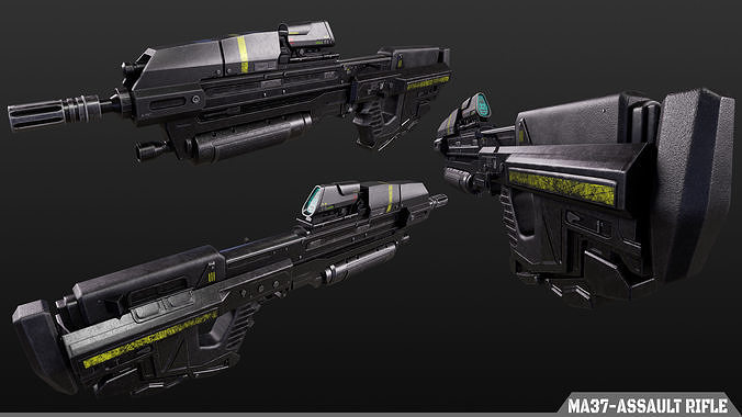 3D model MA 37 Assault Riffle Halo VR / AR / low-poly | CGTrader