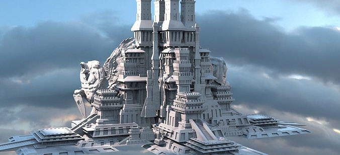 Ancient Lion Tower 1 3D model | CGTrader