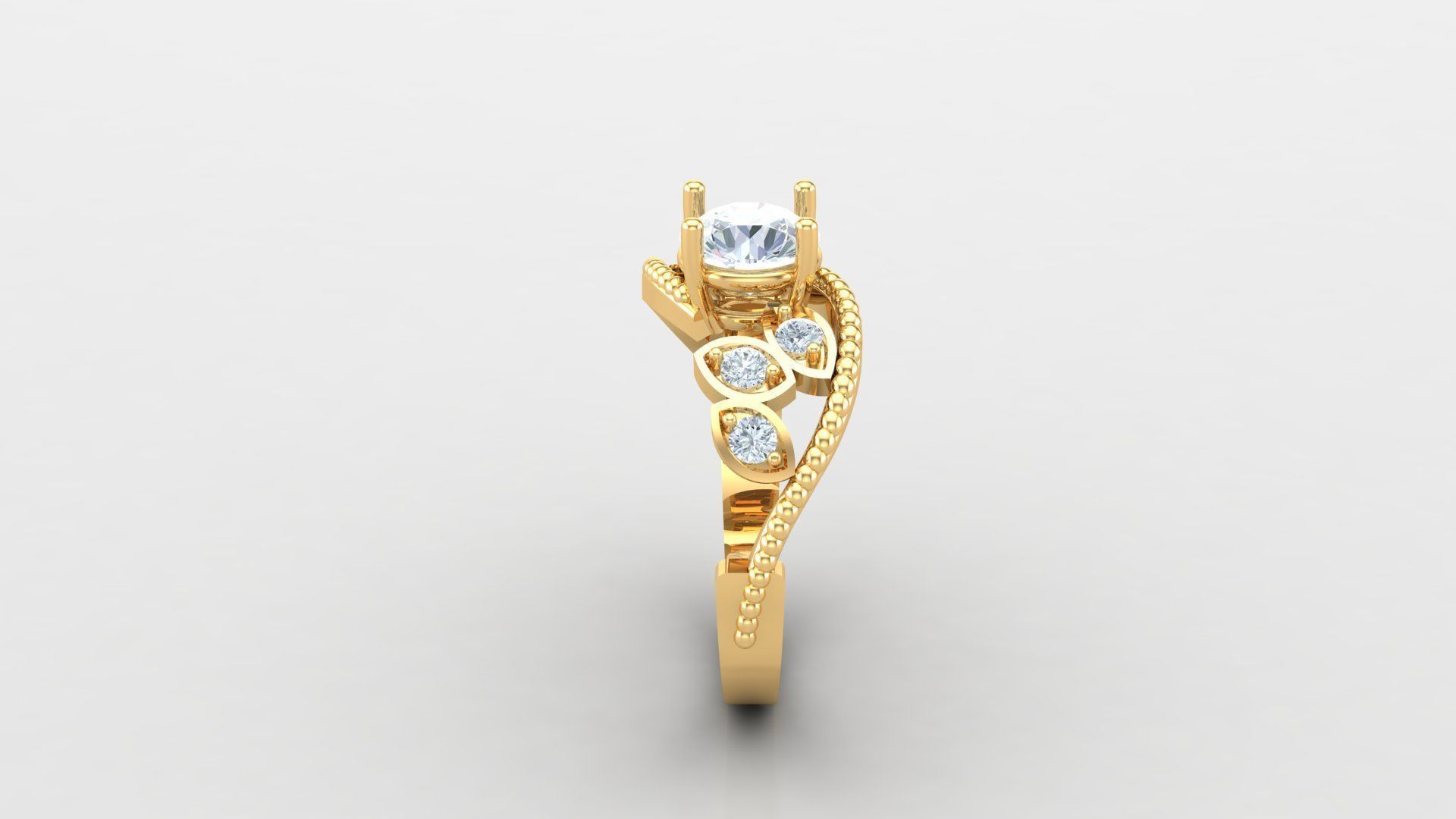 Solitaire Women Ring Version 2 SLT 2 3D model 3D printable | CGTrader