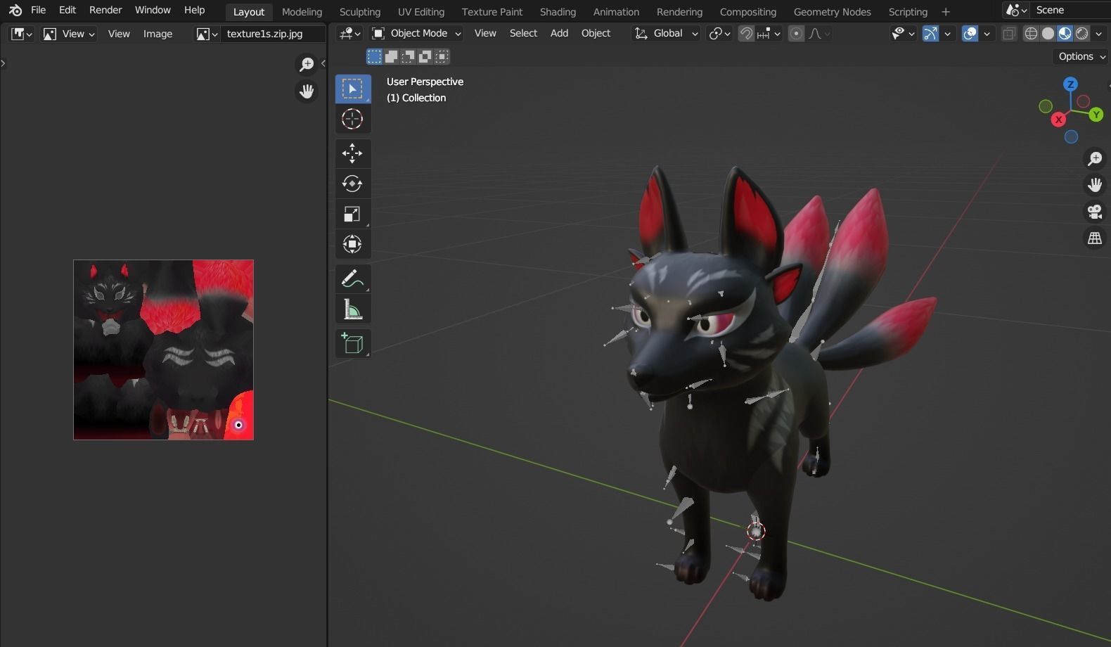 3D model Four Tailed Fox - Game Ready 3D model - UE4 Low-poly 3D model ...