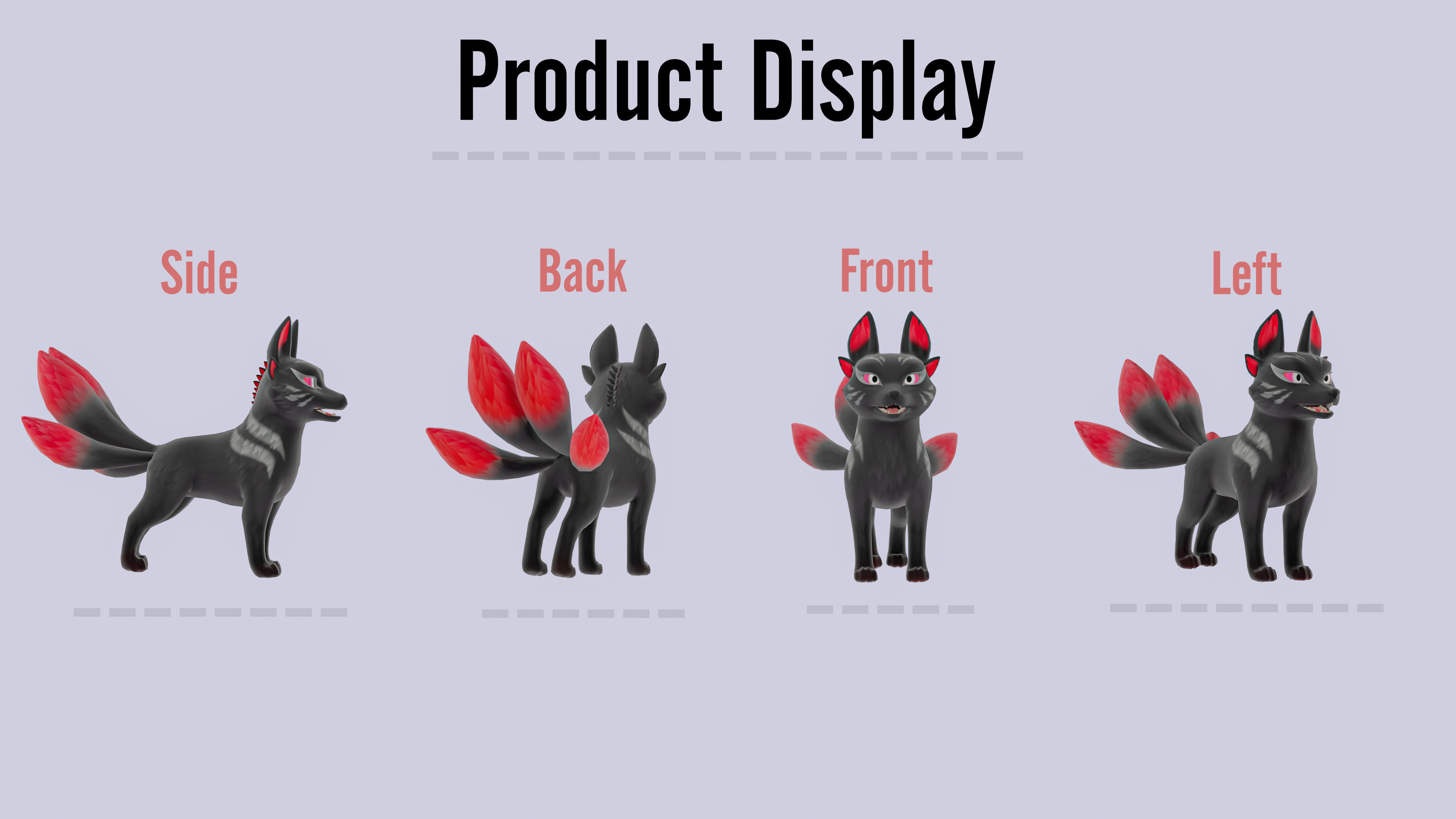 3D model Four Tailed Fox - Game Ready 3D model - UE4 Low-poly 3D model ...