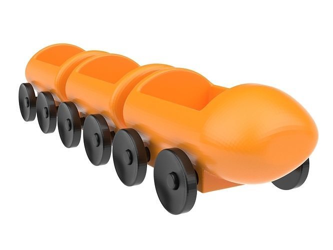 plastic toy train 02 3D model | CGTrader