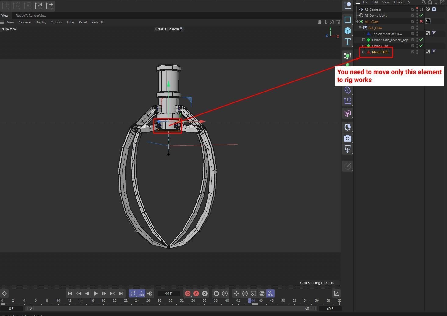 Metal realistic Claw with RIG 3D model rigged | CGTrader