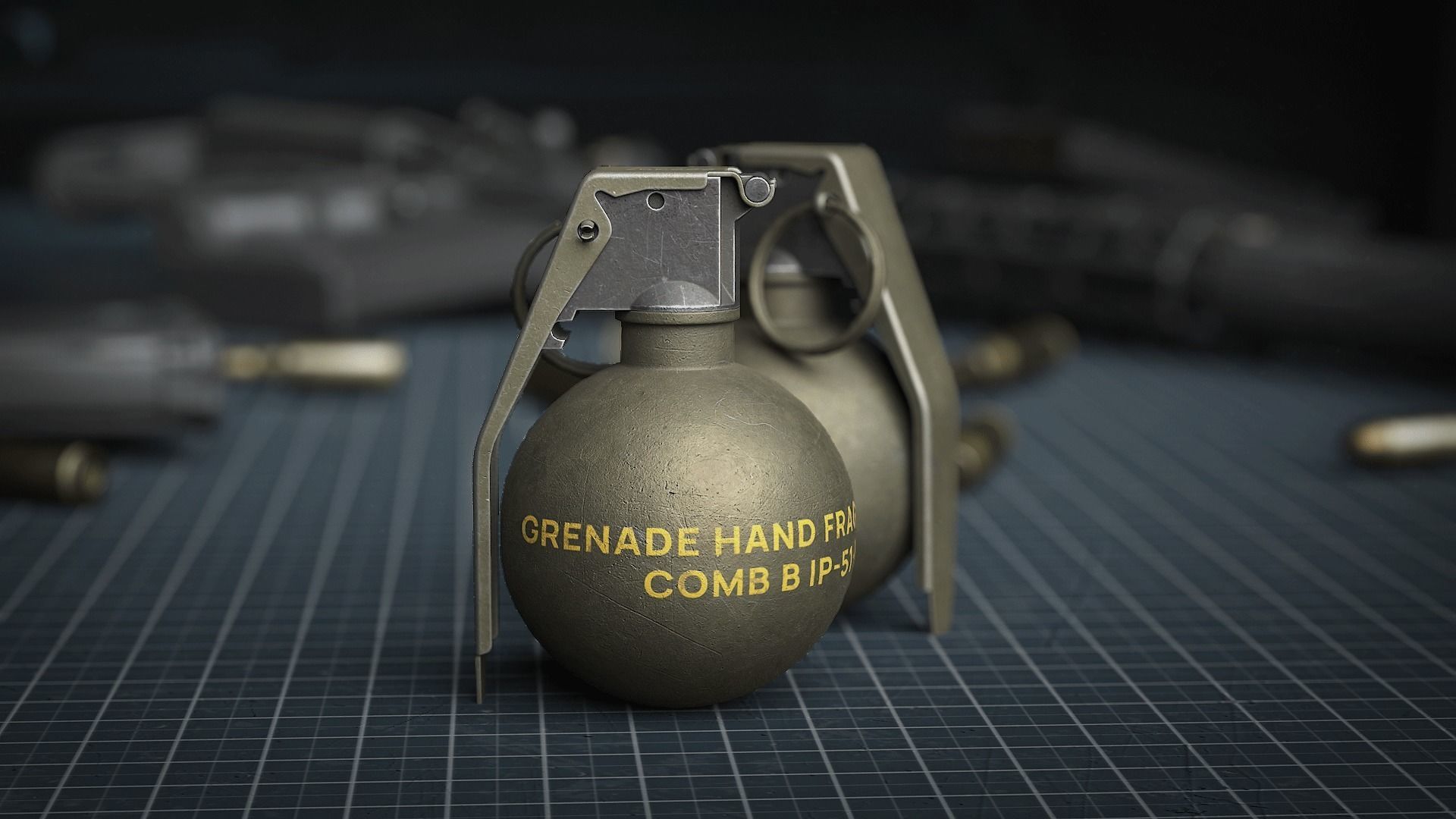 3D model Game Ready M67 Frag Grenade - Army Skin VR / AR / low-poly | CGTrader