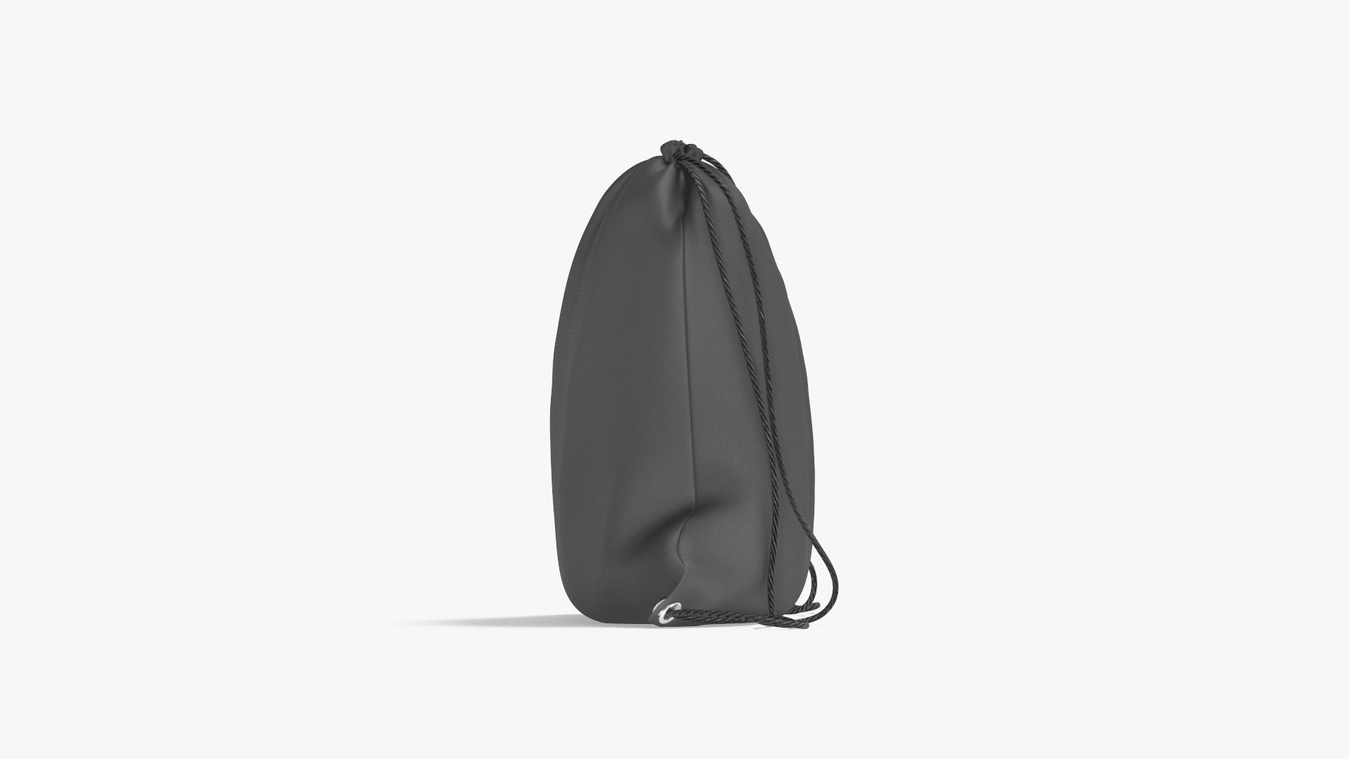 3D model Black Drawstring Backpack - sport pouch with cord VR / AR ...