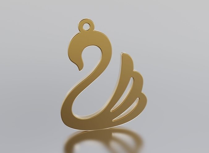 Swan pendant 3D model 3D printable | CGTrader