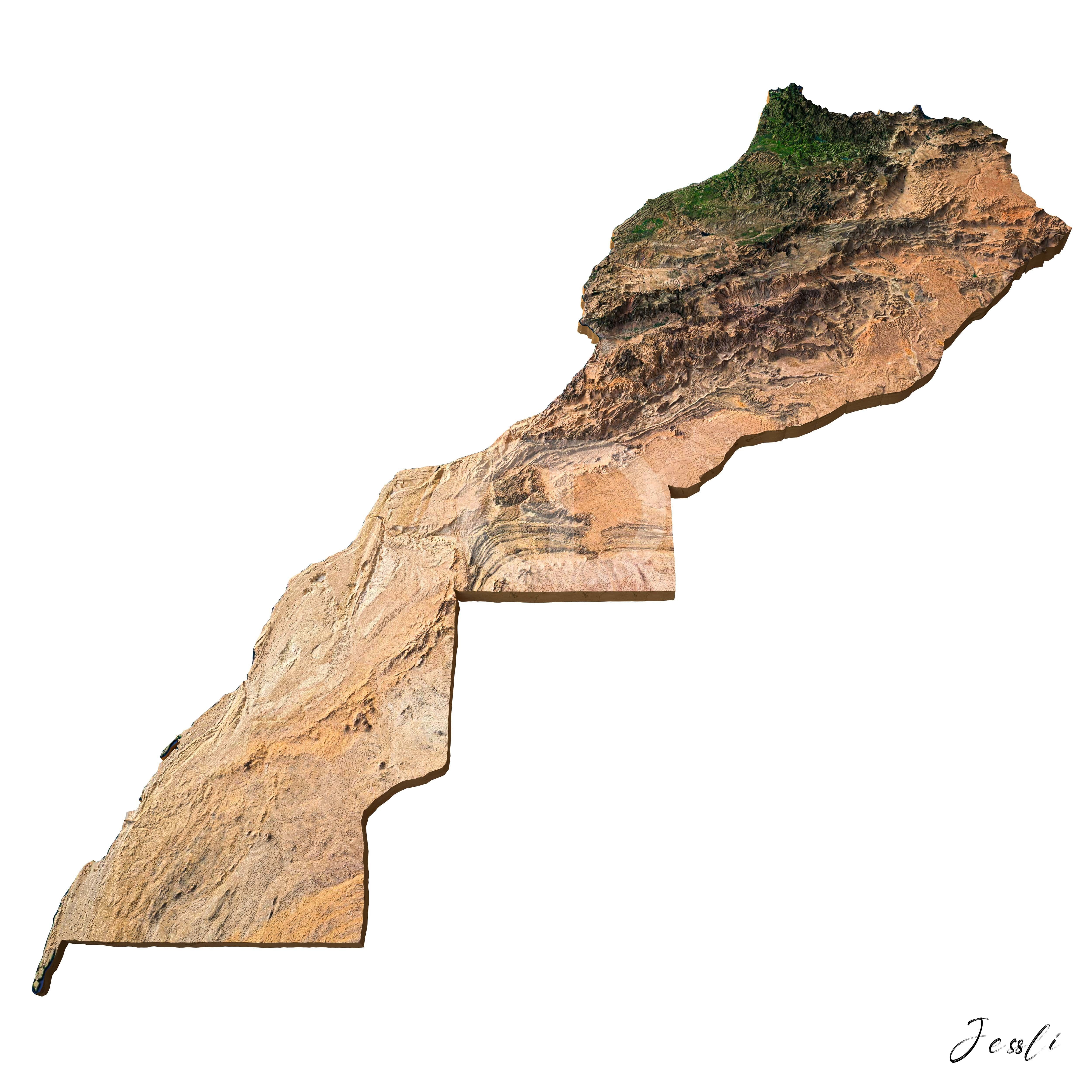 Map of Morocco 3D model | CGTrader
