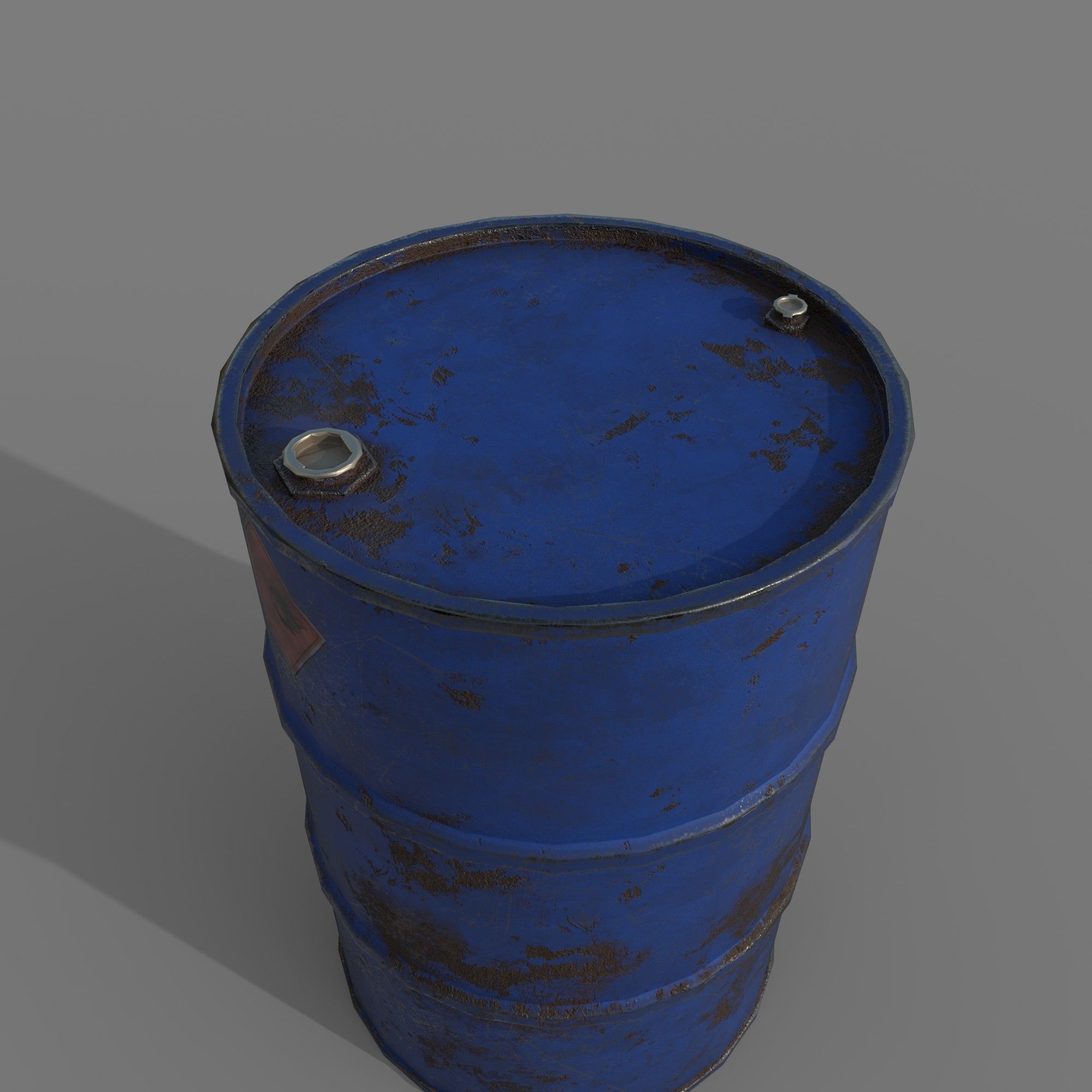3D model Barrel 200 liters Blue Rust VR / AR / low-poly | CGTrader