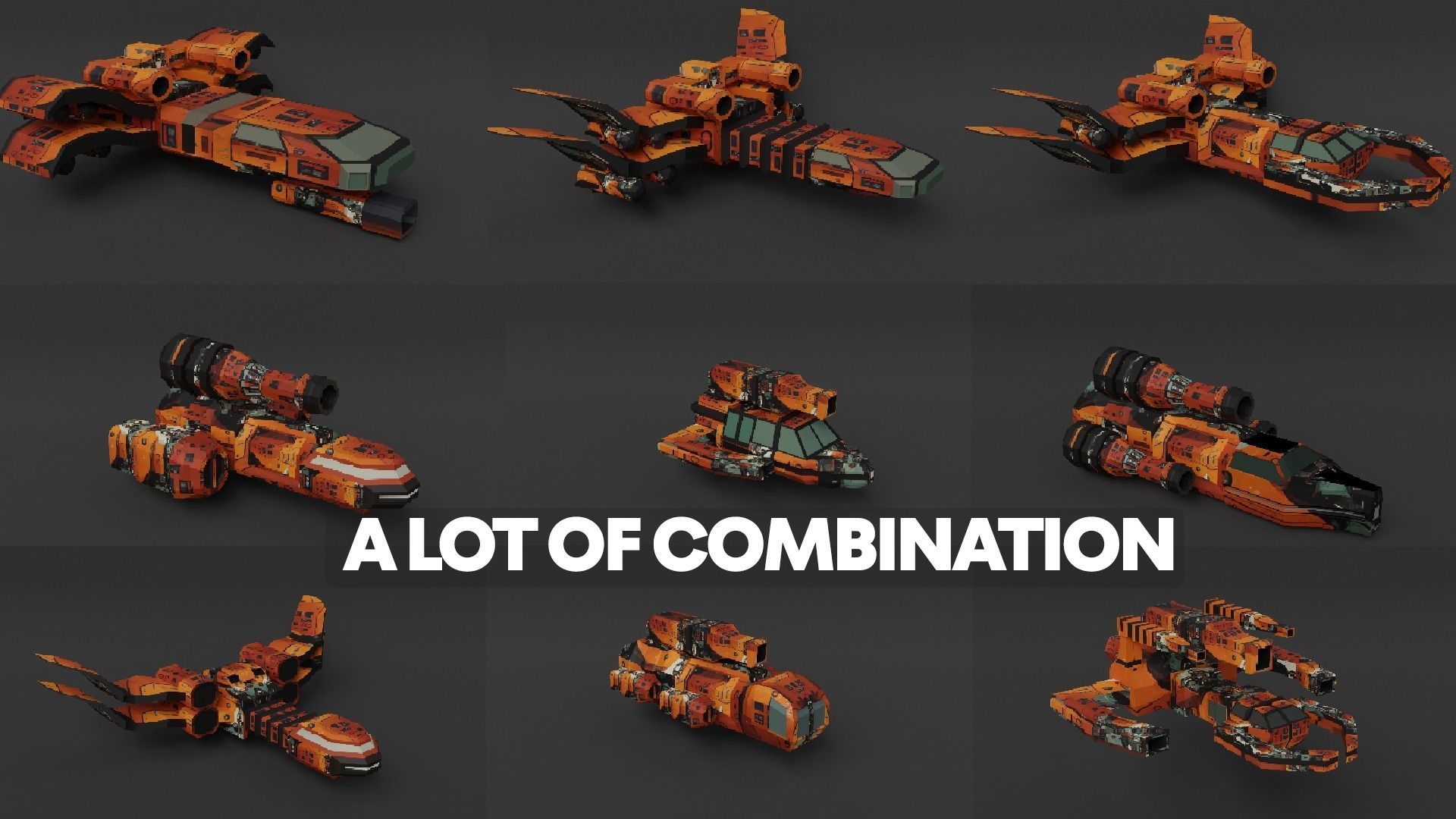 Modular Space Ships 3D model | CGTrader