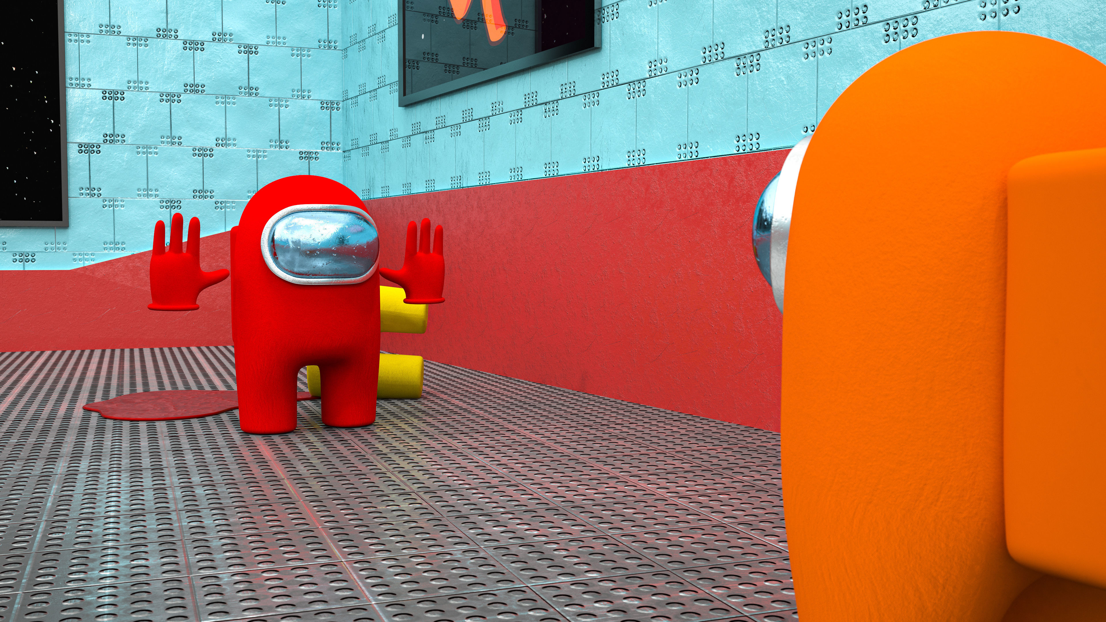 Among us 3d full scene modeling on cafeteria 3D model | CGTrader