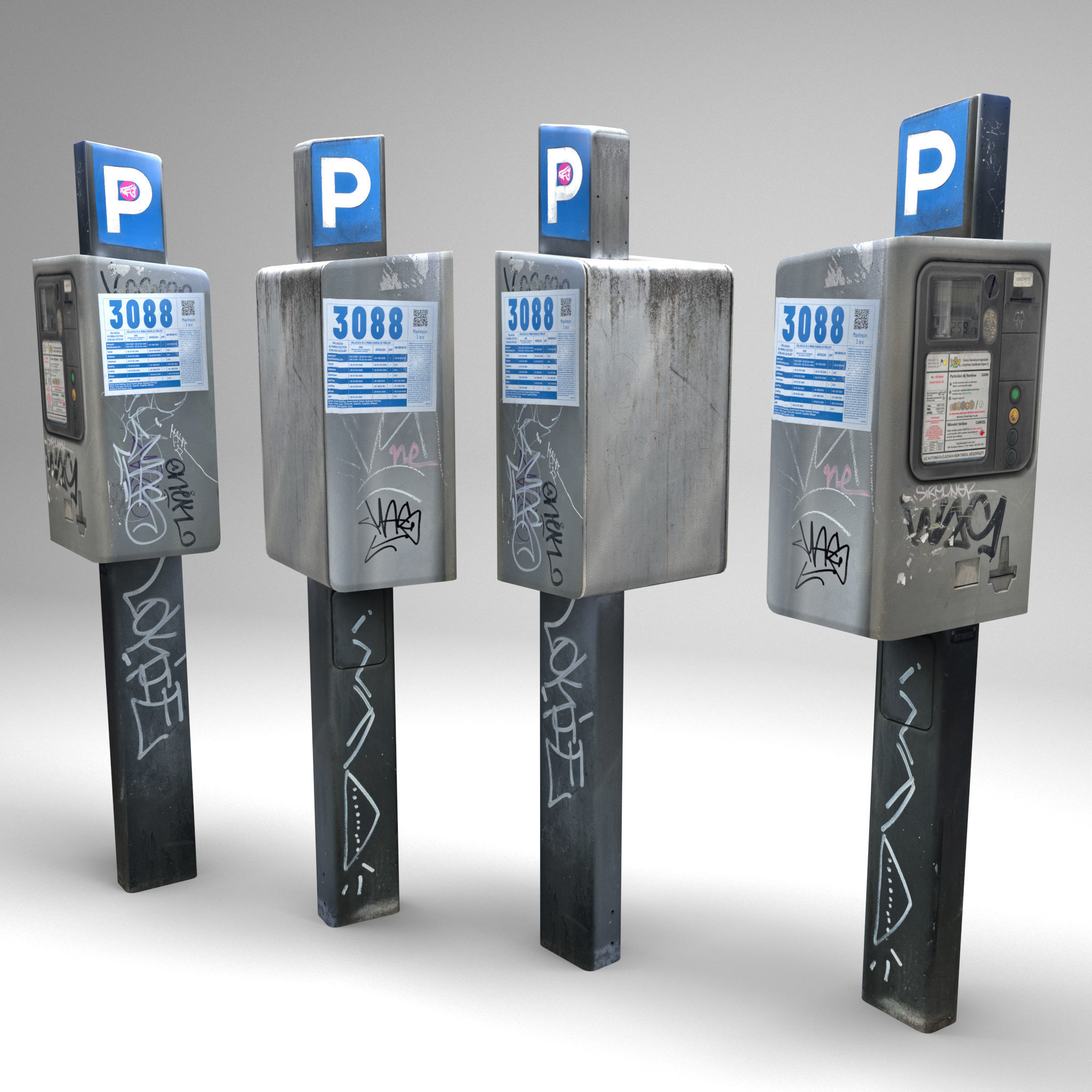 3D model Parking meters VR / AR / low-poly | CGTrader