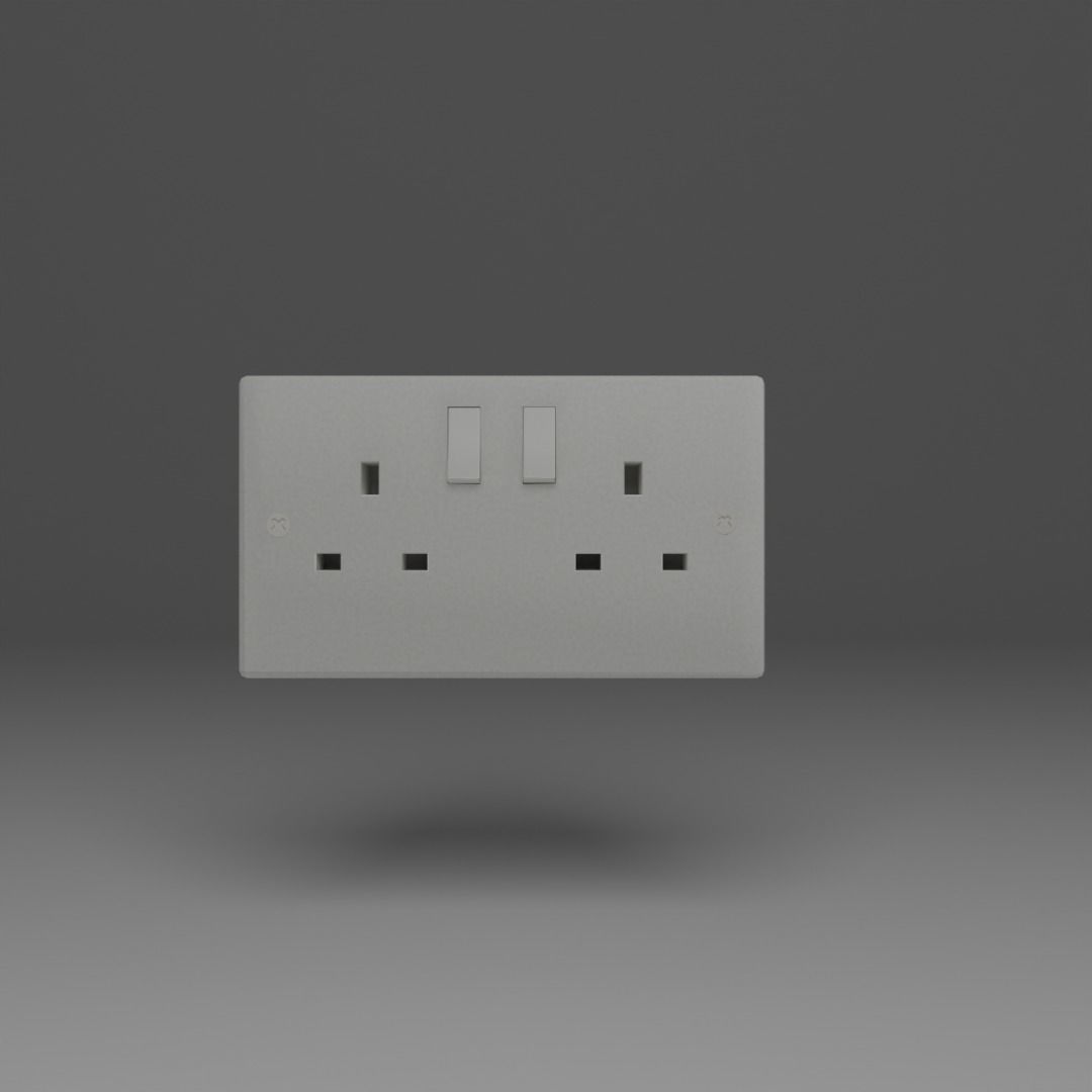 3D model Type G Double Plug Socket VR / AR / low-poly | CGTrader