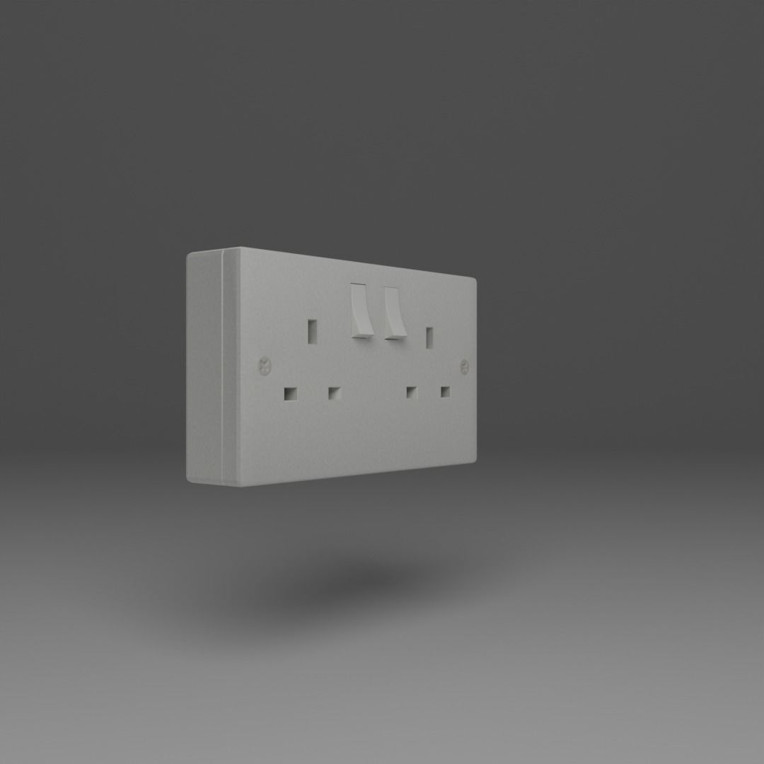 3D model Type G Double Plug Socket VR / AR / low-poly | CGTrader