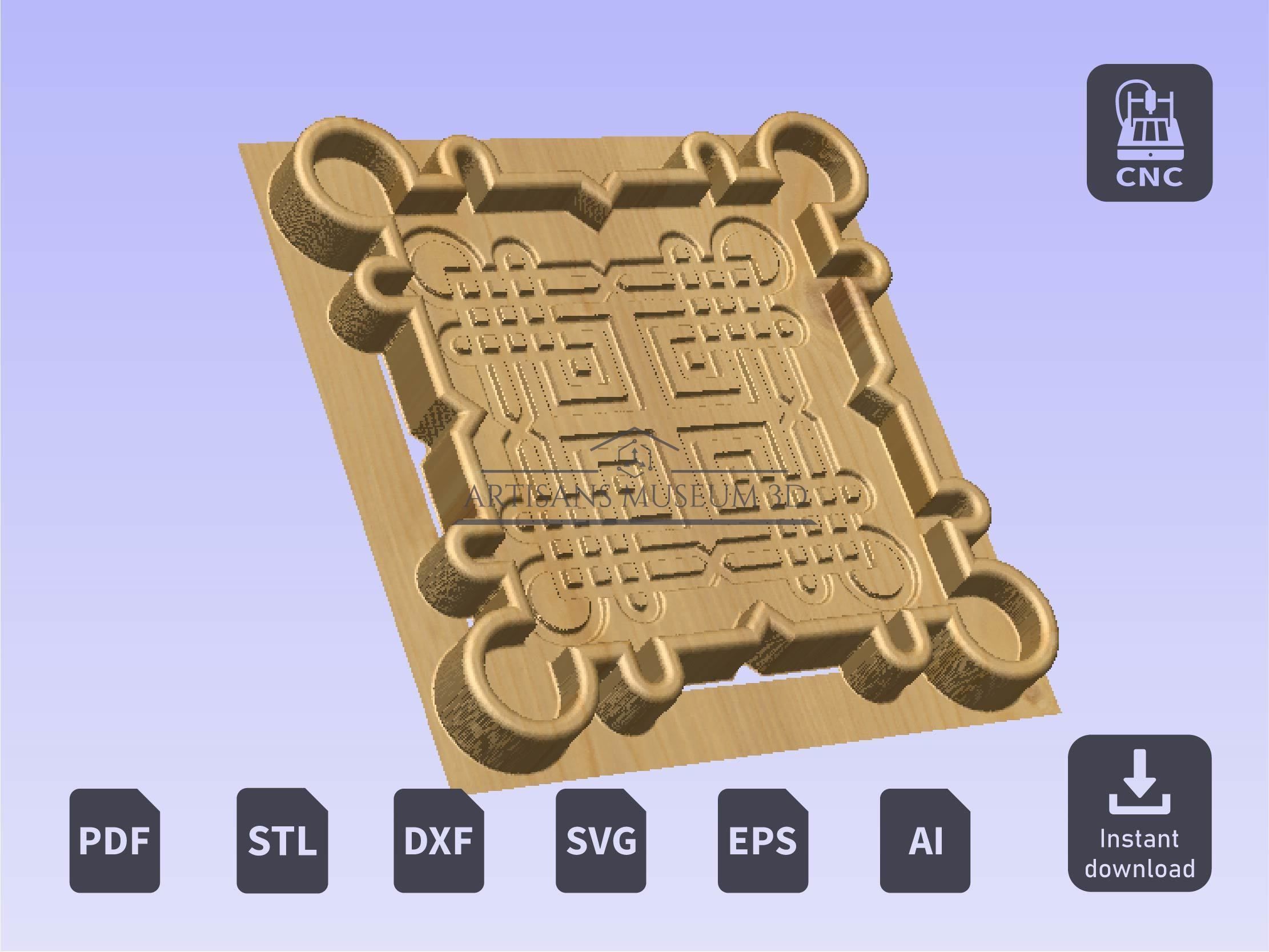Serving tray V4 Files for CNC and 3D Printing dxf stl 3D model 3D ...