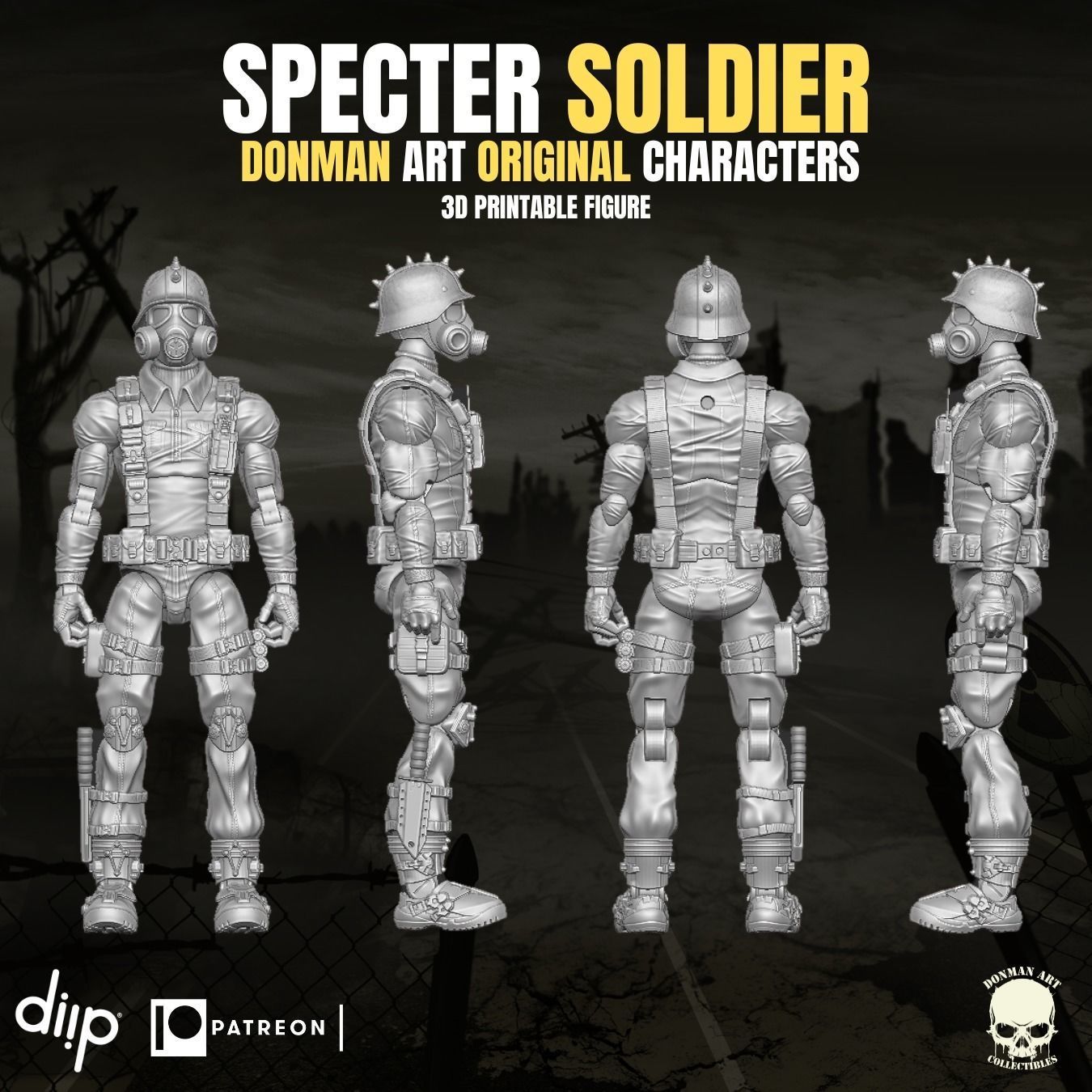 Specter Soldier Original 3D printable full action figure 3D model 3D ...