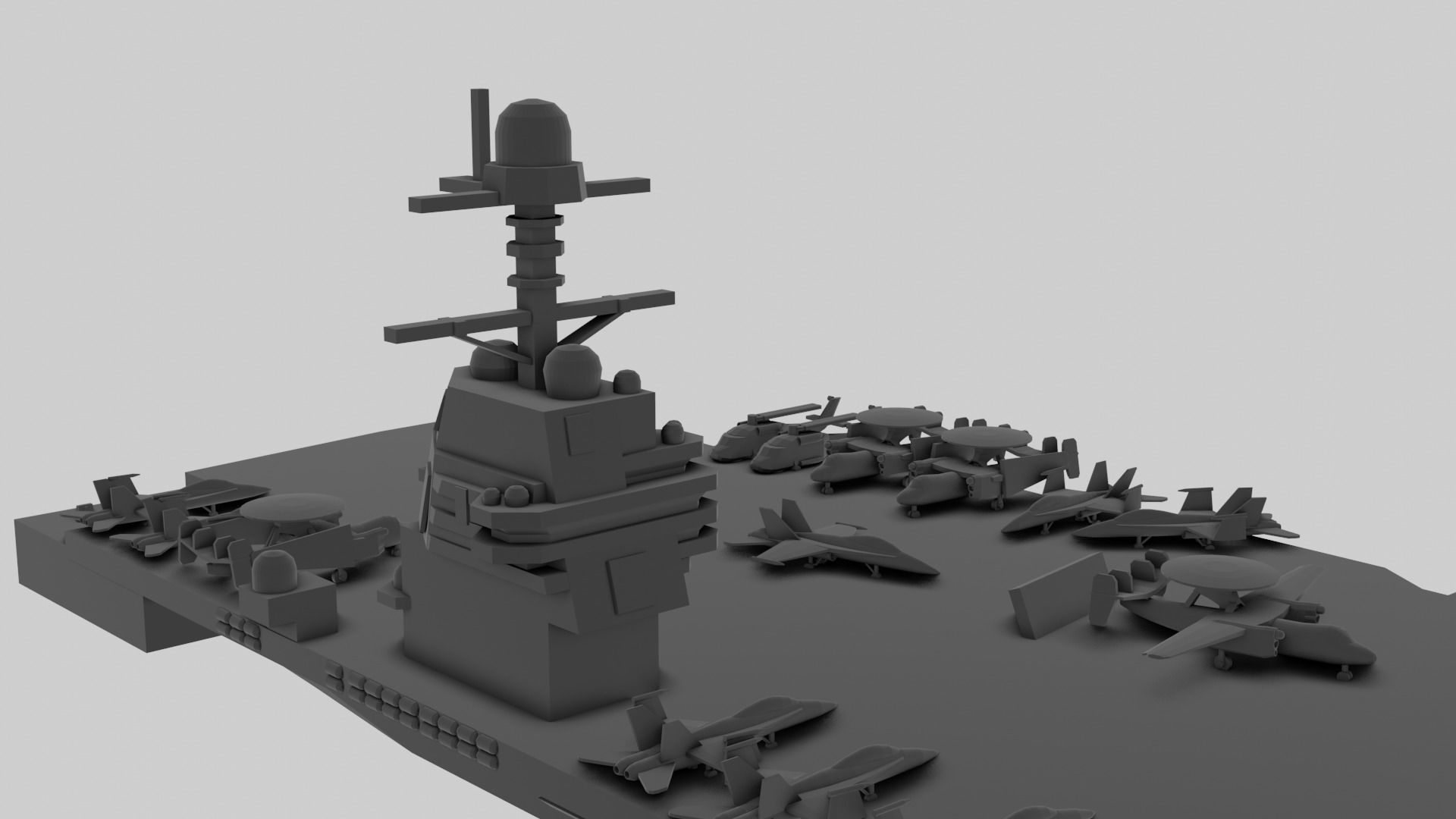 USS Gerald R Ford - Model for small scale printing 3D model 3D ...