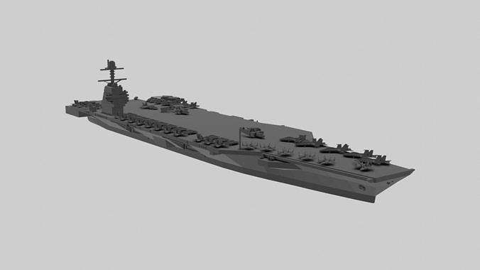 USS Gerald R Ford - Model for small scale printing 3D model 3D ...