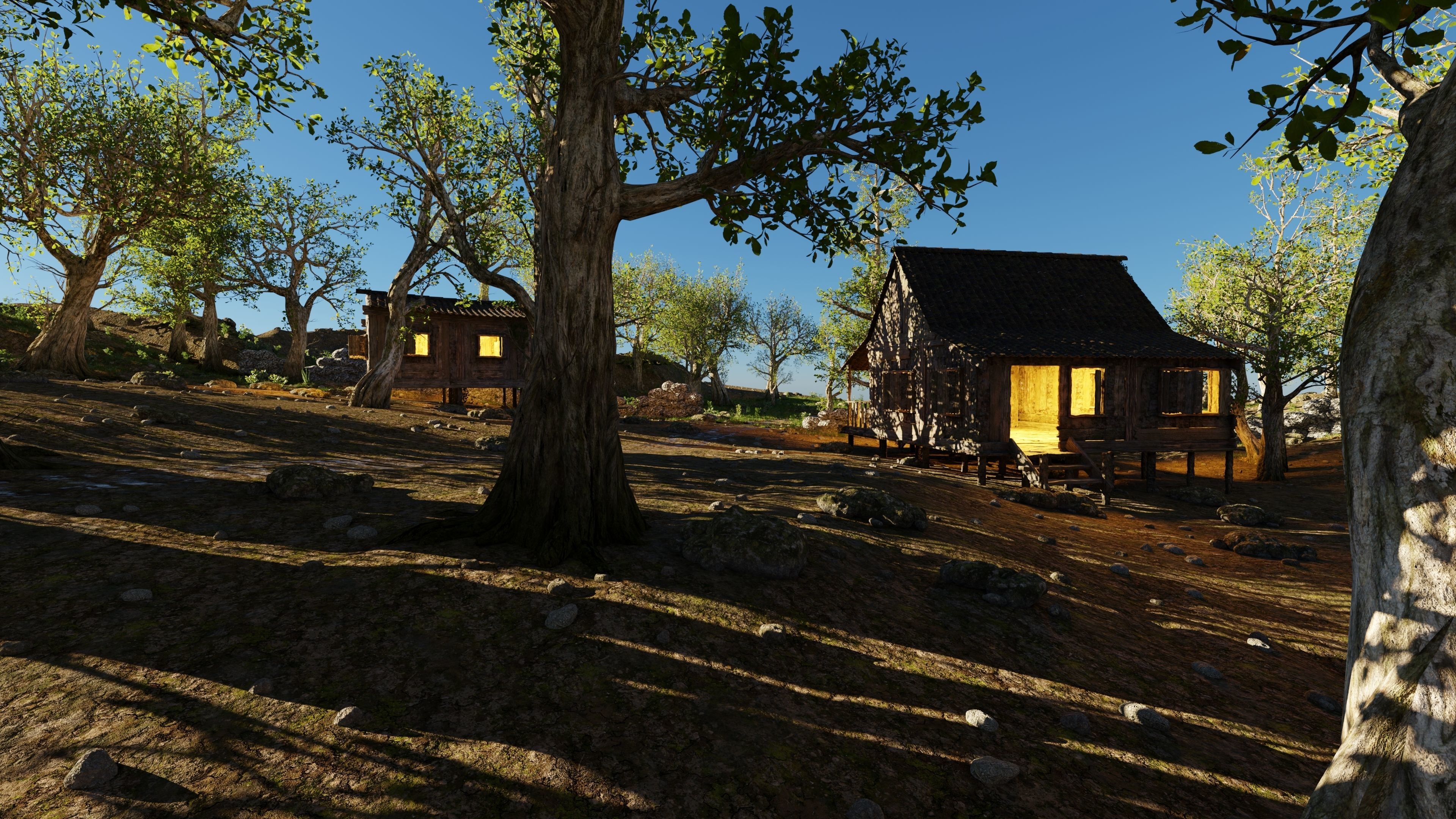Cabins Scene 3D model | CGTrader
