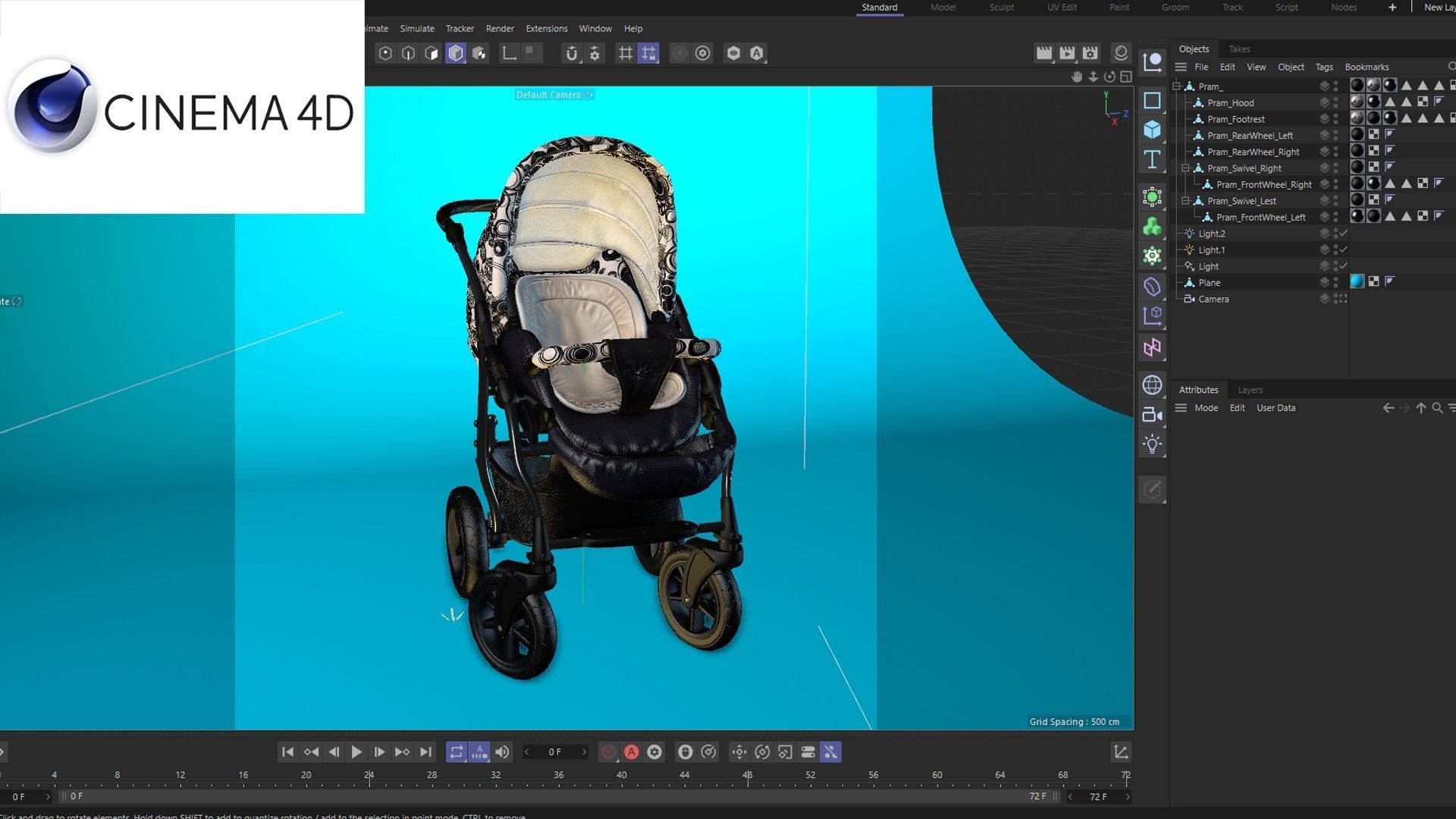 3D model Baby Stroller Pram VR / AR / low-poly | CGTrader