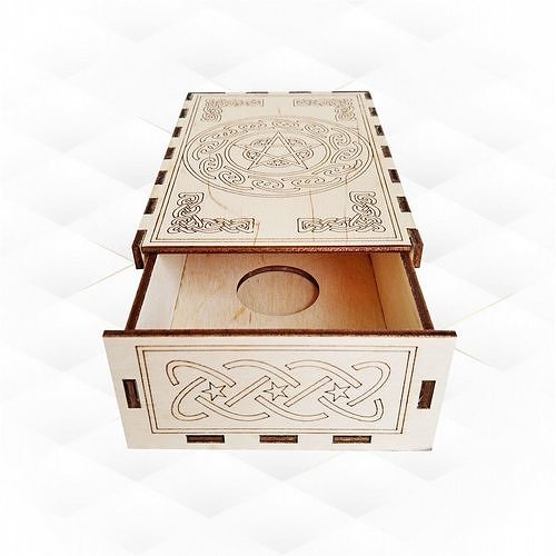 Gift Tarot box with magic pattern designr laser cutting 3D model 3D ...