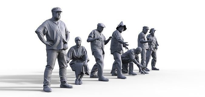 rafter figures for museum 3D model 3D printable | CGTrader