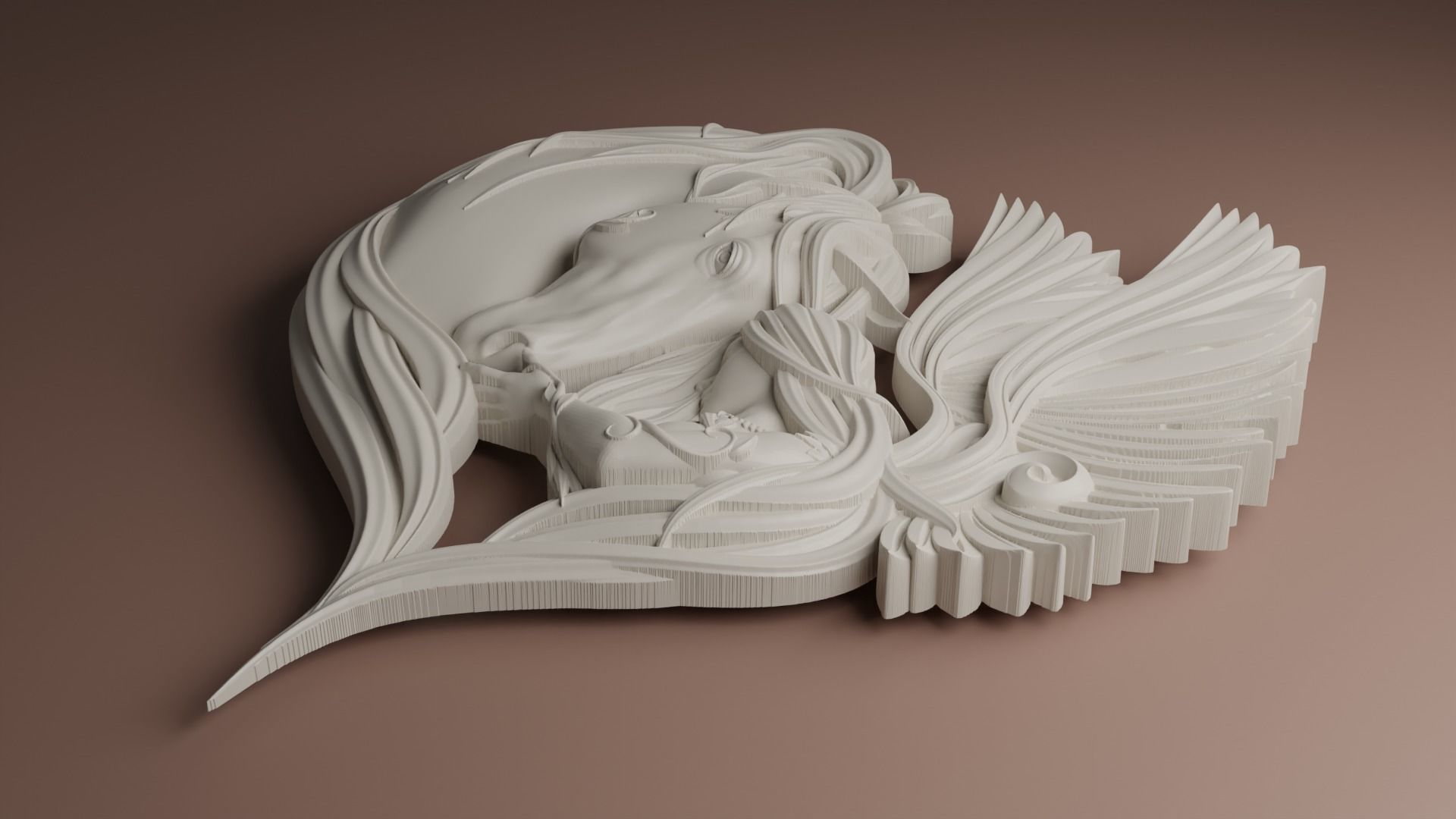 Horse Angel Heart Bas Relief 3D model 3D printable | CGTrader