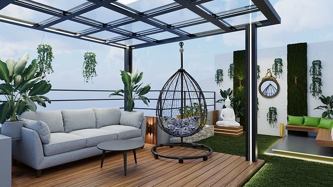 Roof top exterior and Interior 3D model | CGTrader