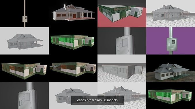 3D Model Collection casas brasileiras VR / AR / low-poly | CGTrader