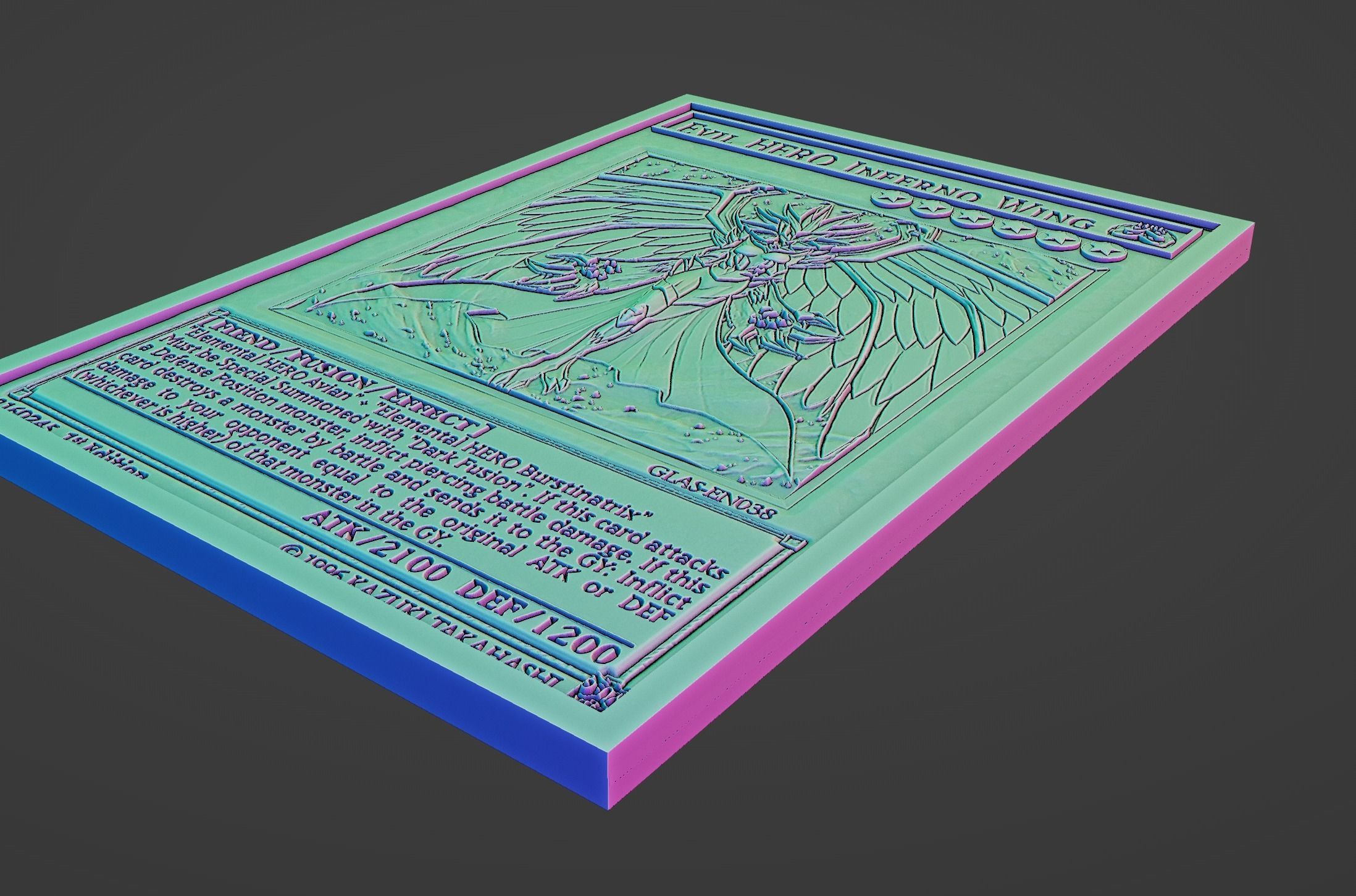 elemental hero inferno wing - yugioh 3D model 3D printable | CGTrader