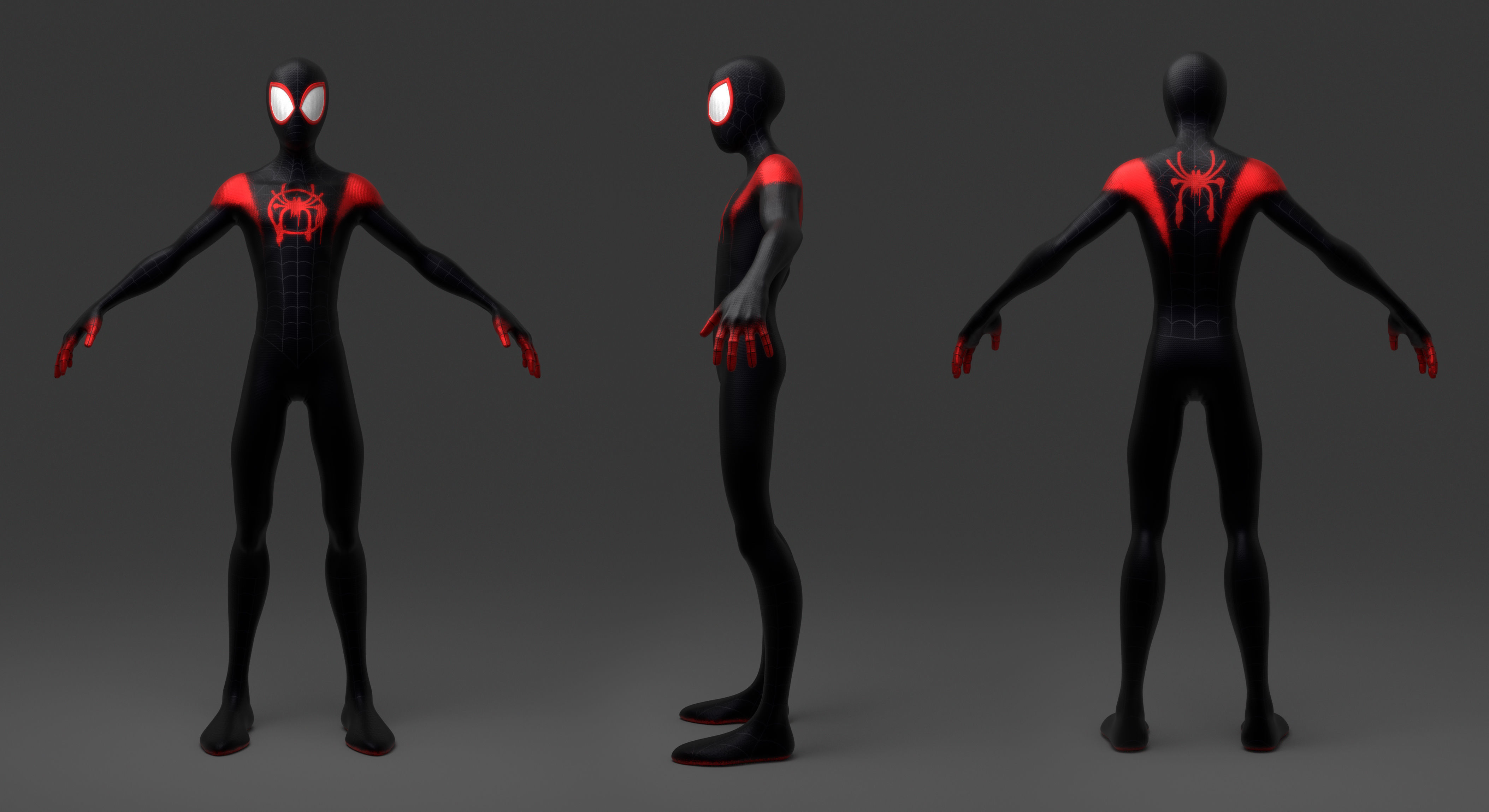 Miles Morales - Spider-Man Across the Spider-Verse Maya rig 3D model rigged | CGTrader