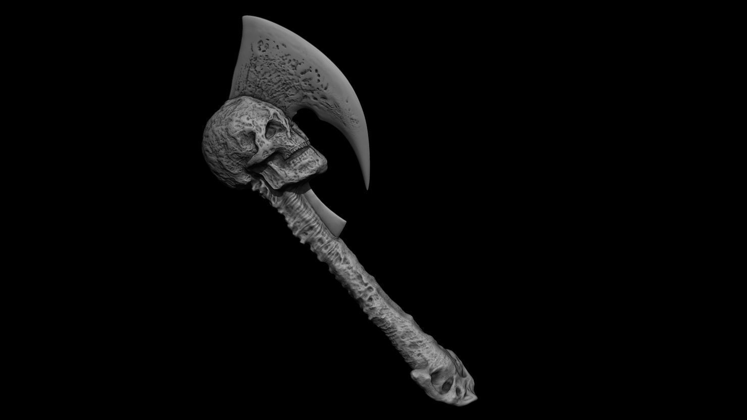 3D PRINTABLE SHAMAN PREDATOR SKULL AXE WEAPON 3D model 3D printable ...