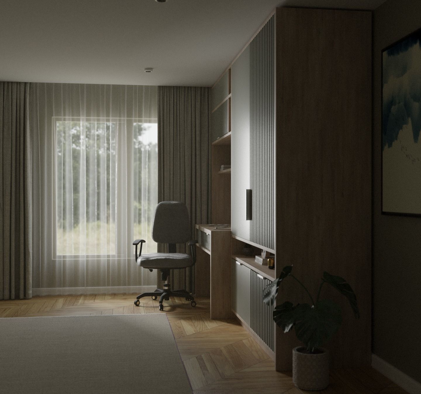 Workspace interior design 3D model | CGTrader