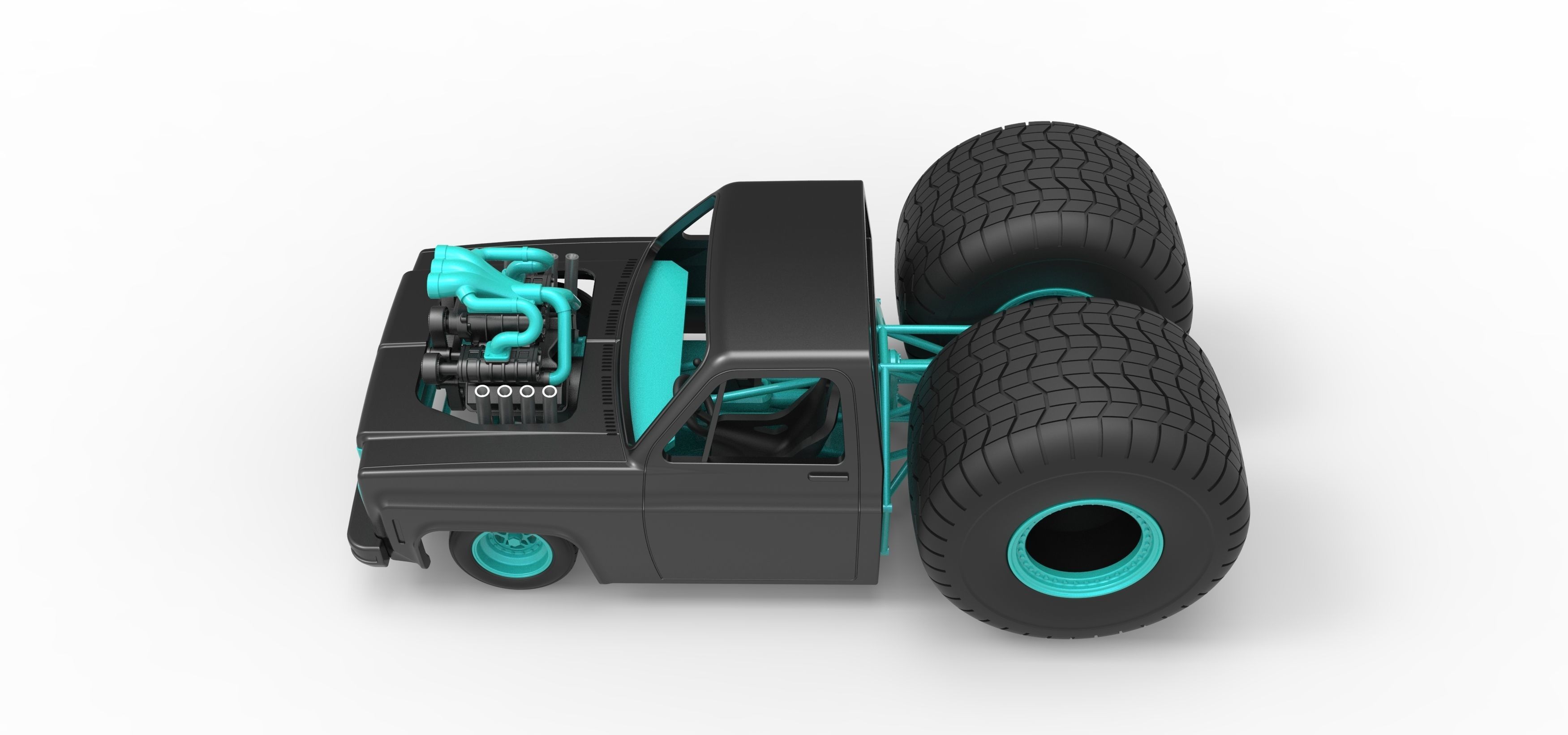 Diecast Concept dragster truck Scale 1 to 25 3D model 3D printable ...
