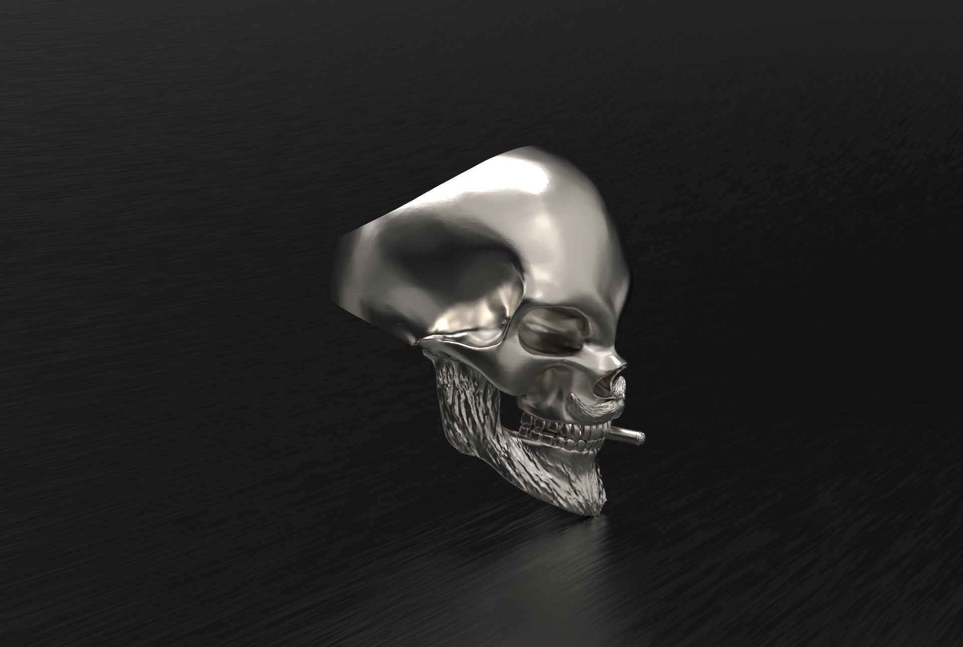 Skull Cigarette Ring 3D model 3D printable | CGTrader