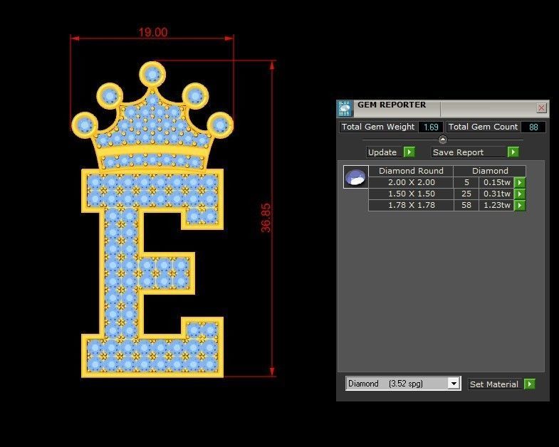 Alphabet Diamond Letter E 3D model | CGTrader