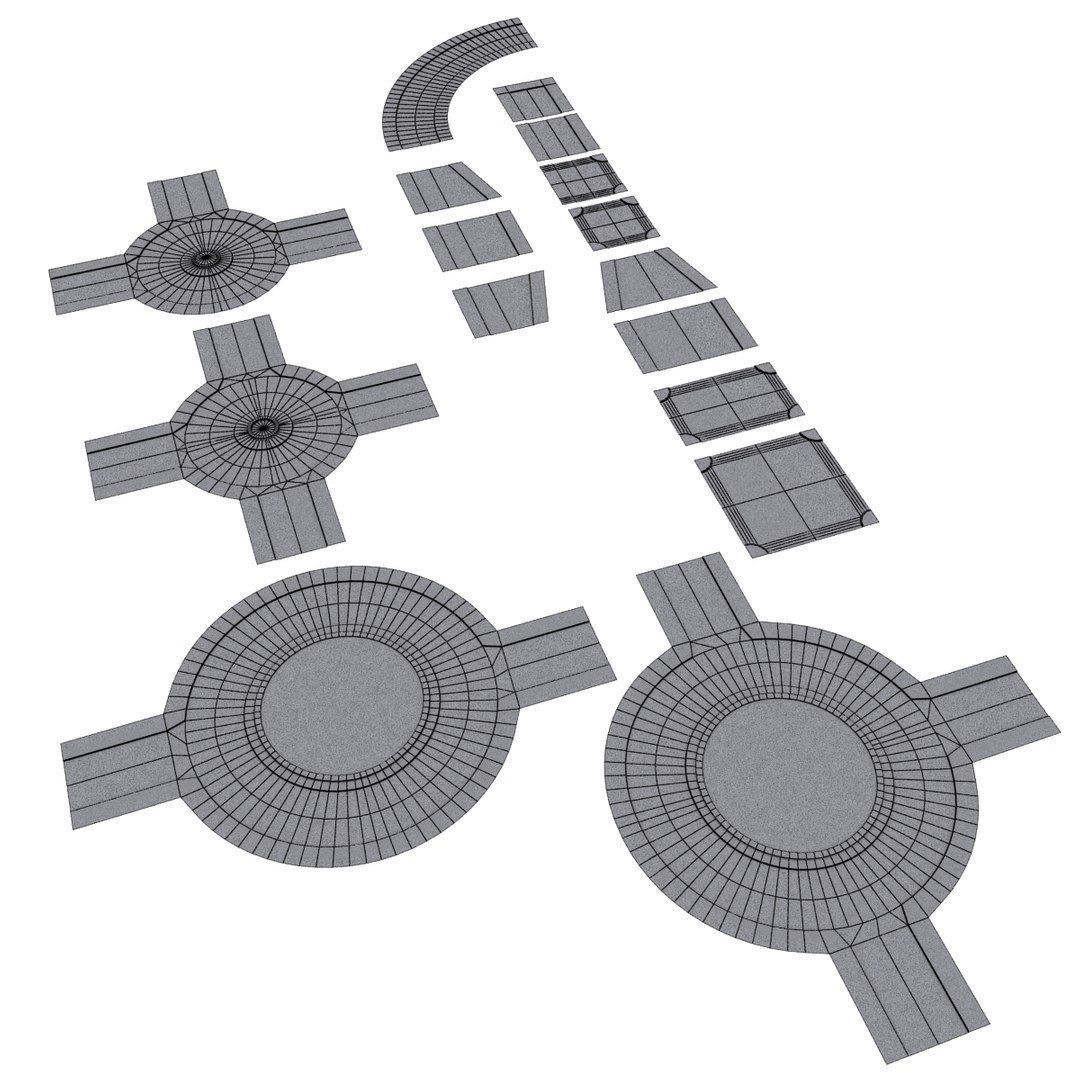 3D model Modular Road network VR / AR / low-poly | CGTrader